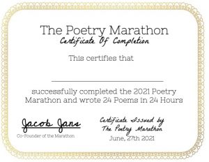 The Poetry Marathon – 24 Poems ~ 24 Hours