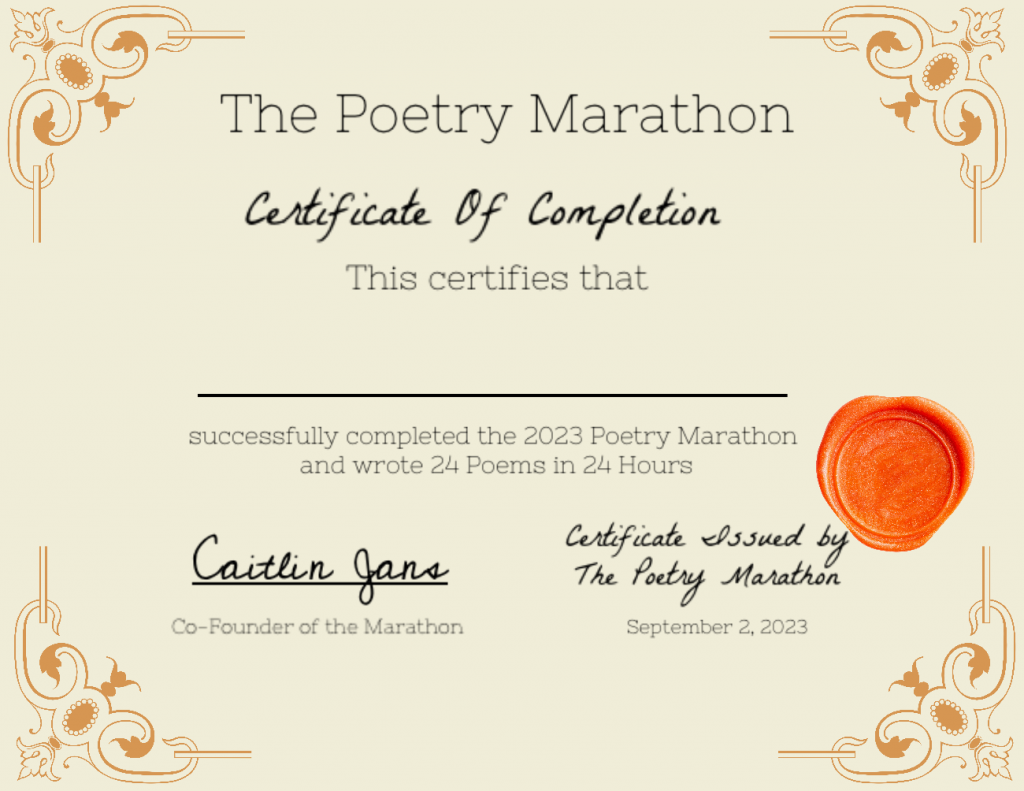 The Poetry Marathon – 24 Poems ~ 24 Hours